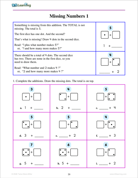 Addition Workbook for Kindergarten to Grade 1 | K5 Bookstore