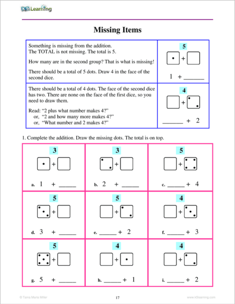 Addition Workbook for Kindergarten to Grade 1 | K5 Bookstore