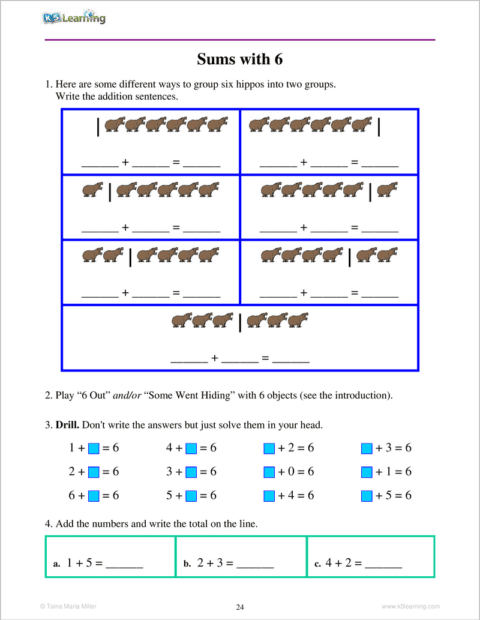 Addition Workbook for Kindergarten to Grade 1 | K5 Bookstore