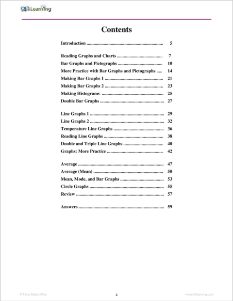 Data and Graphs Workbook | K5 Bookstore