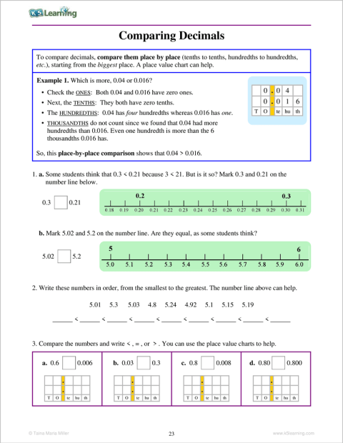 Decimals Workbook for Grades 5-6 | K5 Bookstore