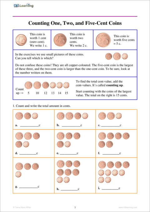 European Money Workbook | K5 Bookstore