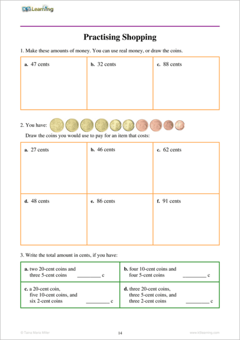European Money Workbook | K5 Bookstore