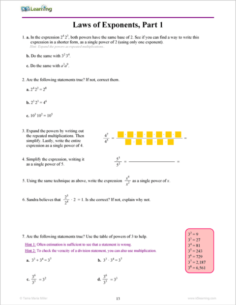 Exponents and Scientific Notation Workbook | K5 Bookstore