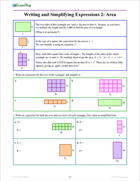 Expressions and Equations Workbook | K5 Bookstore