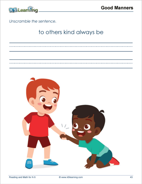 Good Manners Posters and Workbook | K5 Bookstore