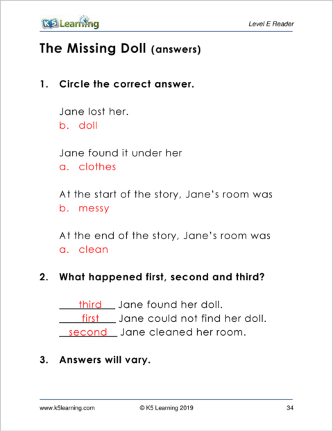 Grade 1 Reading Workbook, Level E | K5 Bookstore
