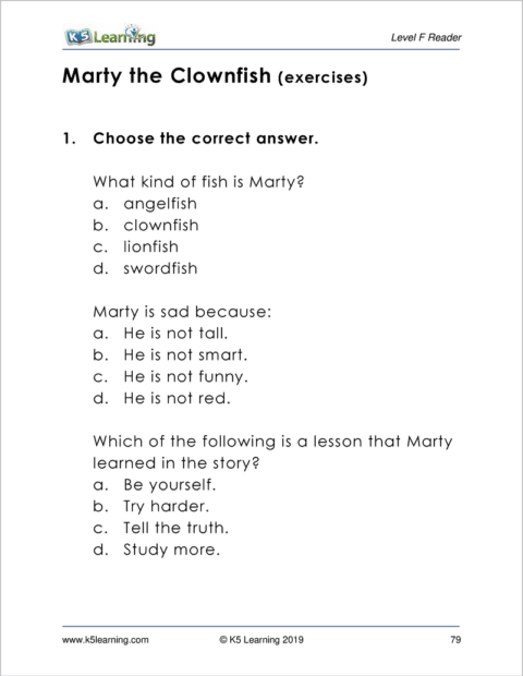 Grade 1 Reading Workbook, Level F | K5 Bookstore