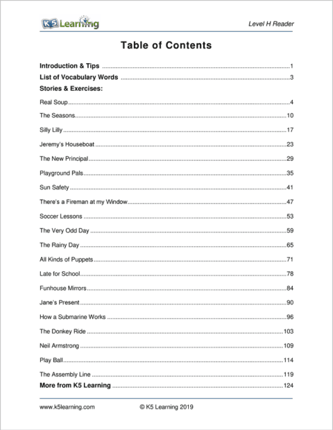 Grade 1 Reading Workbook, Level H | K5 Bookstore