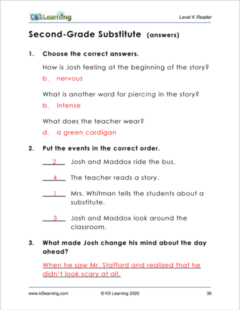 Grade 2 Reading Workbook, Level K | K5 Bookstore