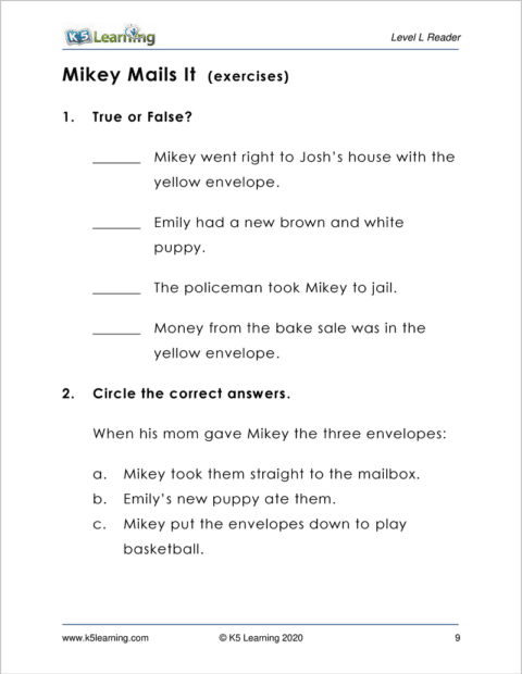 Grade 2 Reading Workbook, Level L2 | K5 Bookstore