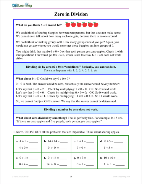 Grade 3 Division Workbook | K5 Bookstore