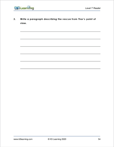 Grade 5 Reading Workbook, Level T | K5 Bookstore