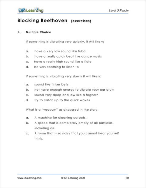 Grade 5 Reading Workbook, Level U | K5 Bookstore