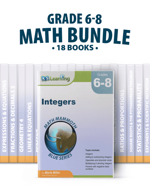 Math Workbook Bundle for Grades 6-8 | K5 Bookstore