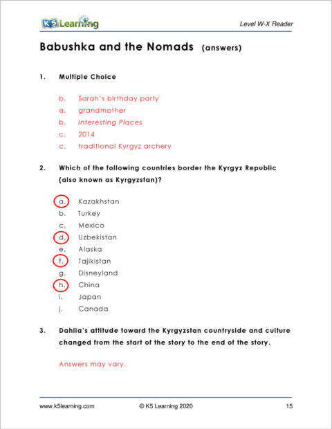 Grade 6 Reading Workbook, Levels W and X | K5 Bookstore
