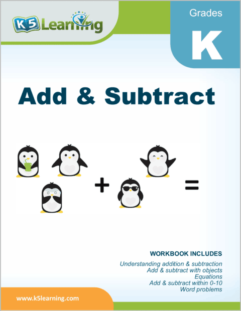 Kindergarten Add and Subtract Workbook | K5 Bookstore