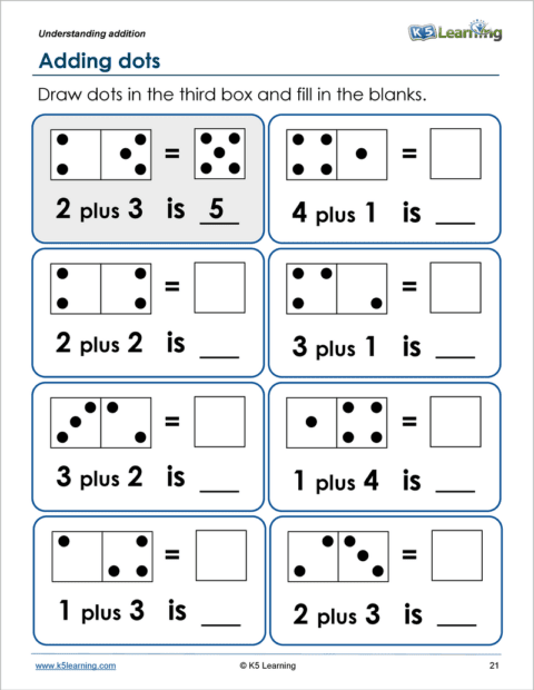 Kindergarten Add and Subtract Workbook | K5 Bookstore