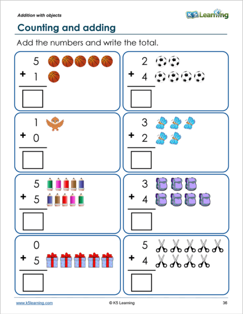 Kindergarten Add and Subtract Workbook | K5 Bookstore