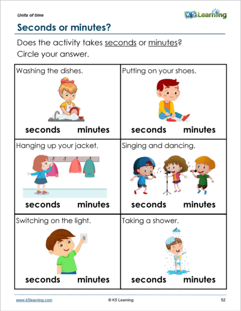 Kindergarten Measure, Time & Money Workbook | K5 Bookstore