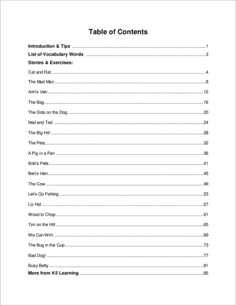 Kindergarten Reading Workbook, Level A | K5 Bookstore