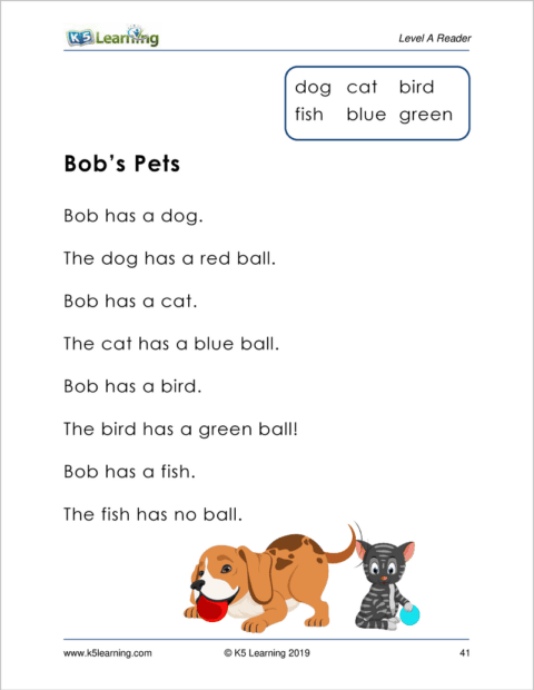 Kindergarten Reading Workbook, Level A | K5 Bookstore