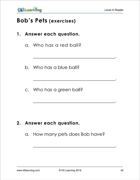 Kindergarten Reading Workbook, Level A | K5 Bookstore