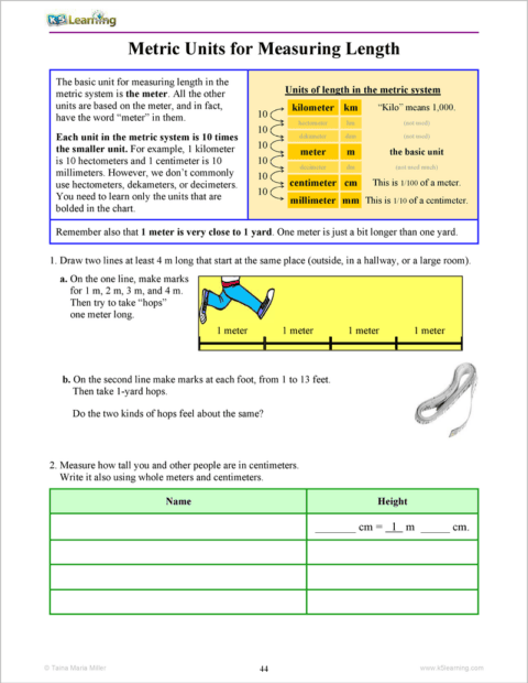 Measurement Workbook for Grades 4-5 | K5 Bookstore