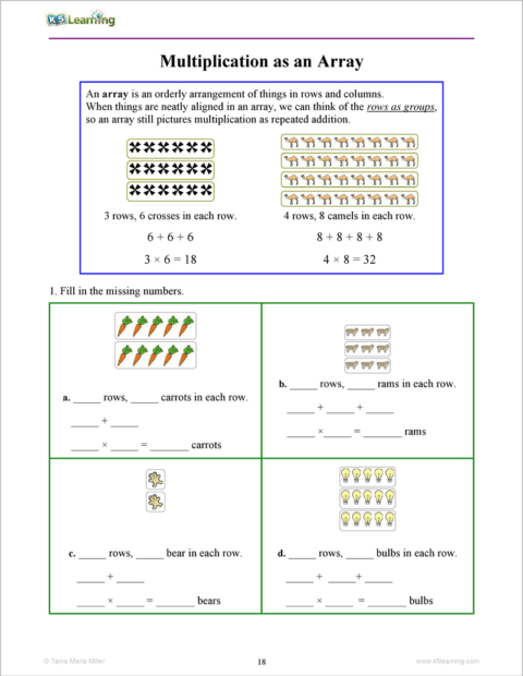 Multiplication Workbook for Grades 2-3 | K5 Bookstore
