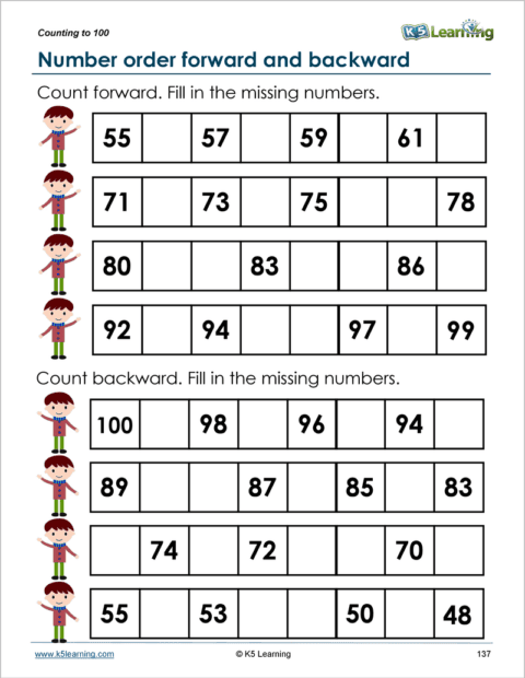 Numbers and Counting To 100 Workbook | K5 Bookstore