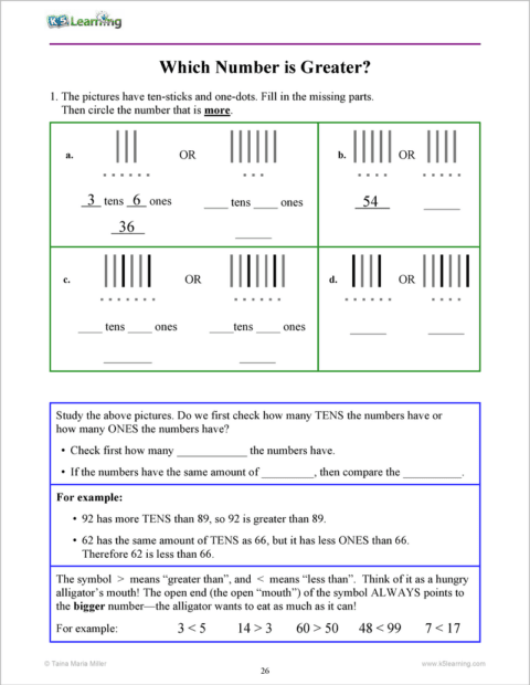 Place Value Workbook for Grade 1 | K5 Bookstore