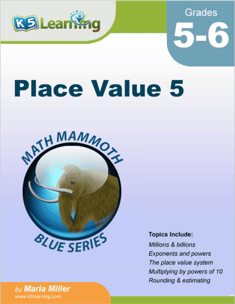 Place Value Workbook for Grade 5-6 | K5 Bookstore