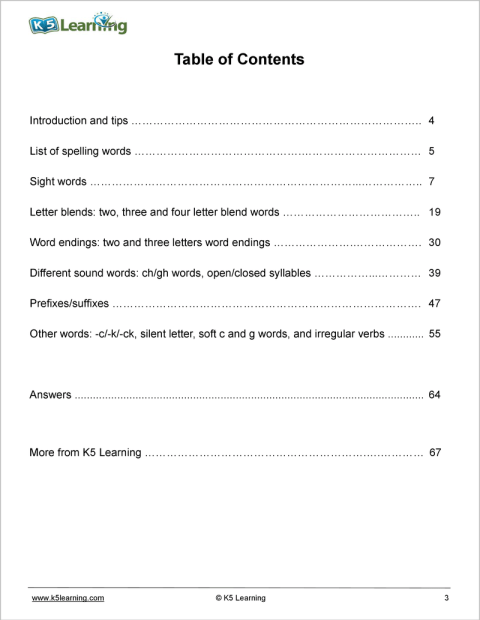 Spelling Workbook for Grade 3 | K5 Bookstore