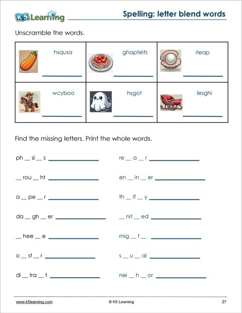 Spelling Workbook for Grade 3 | K5 Bookstore