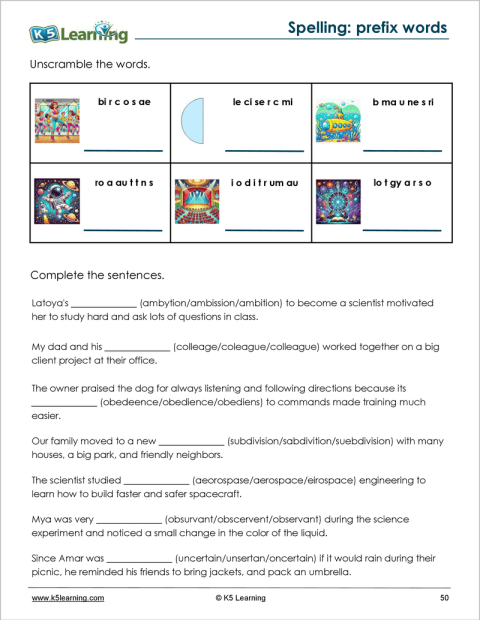 Spelling Workbook for Grade 5 | K5 Bookstore