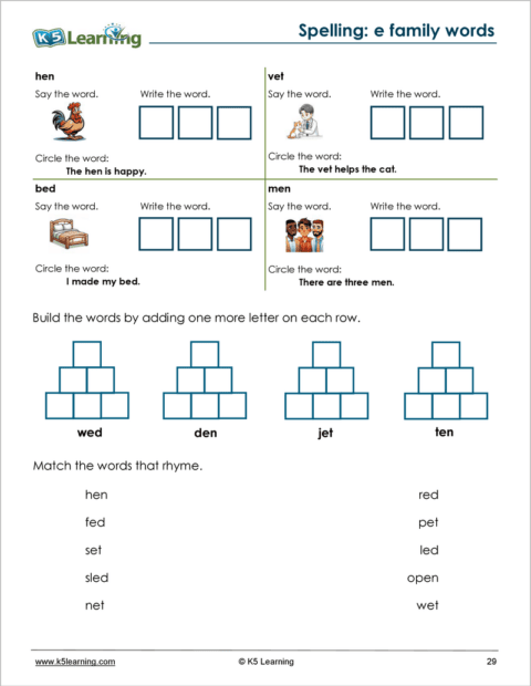 Kindergarten Spelling Workbook | K5 Bookstore