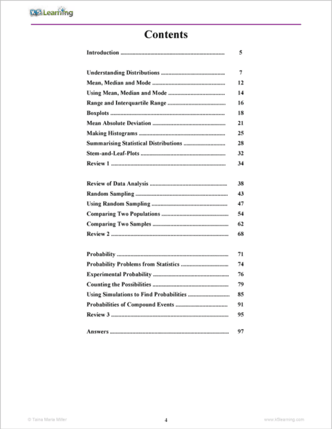 Statistics and Probability Workbook | K5 Bookstore