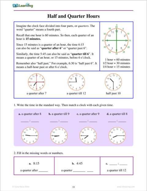 Telling Time Workbook | K5 Bookstore