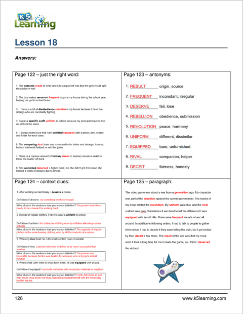 Vocabulary Workbook for Grade 5 | K5 Bookstore