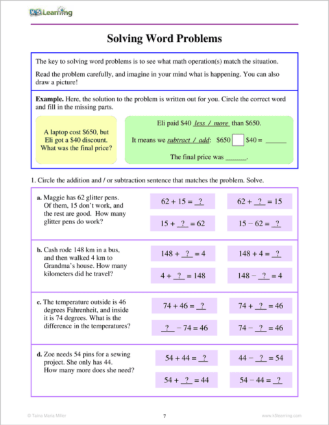 Math Word Problems Workbook for Grade 3 | K5 Bookstore