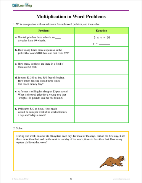 Word Problems Workbook for Grade 4 | K5 Bookstore